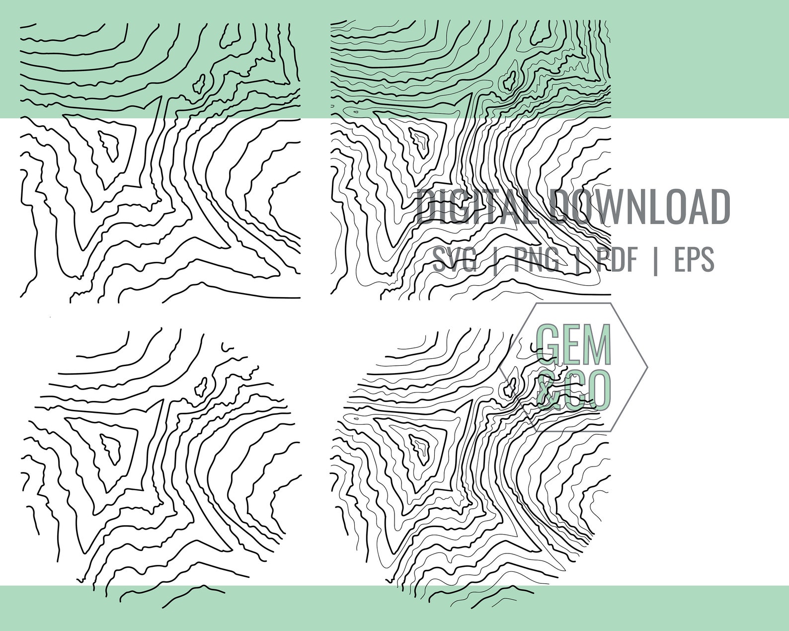Mountain Topography for Glowforge Laser Engraving Files Svg, Png, Pdf ...