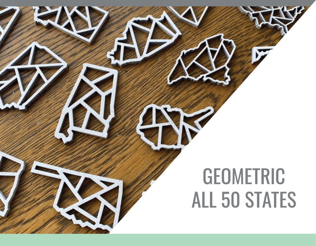 50 States + US Geometric Outline Bundle for Glowforge Laser Cut Files ...