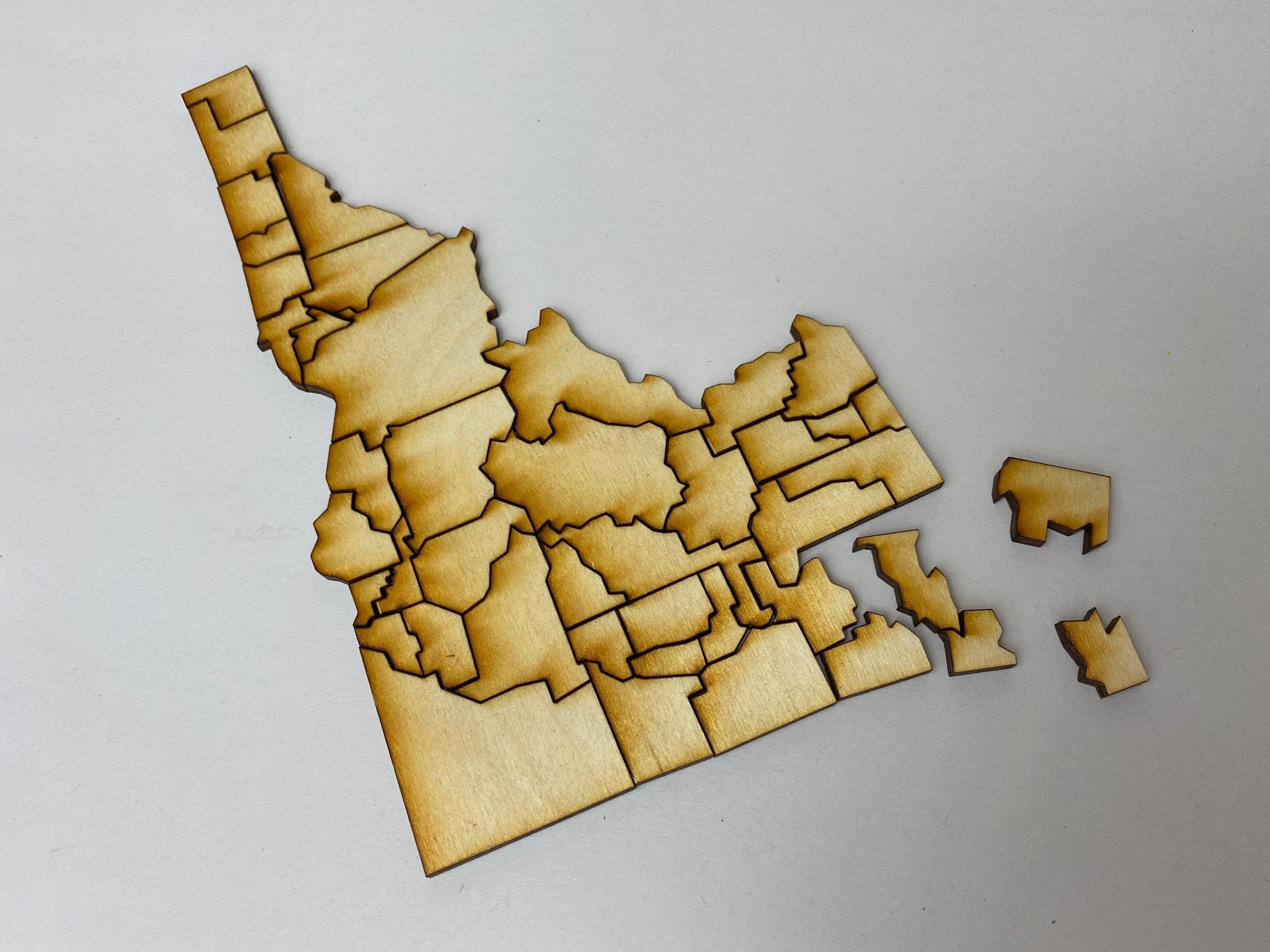 Idaho Counties Puzzle Map Outline for Glowforge Laser Cut Files Svg ...