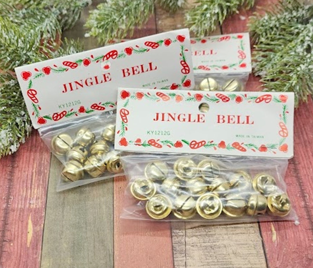 Vintage Christmas Jingle Bells Old Store Stock 15 Gold 1/2" Bells - Etsy