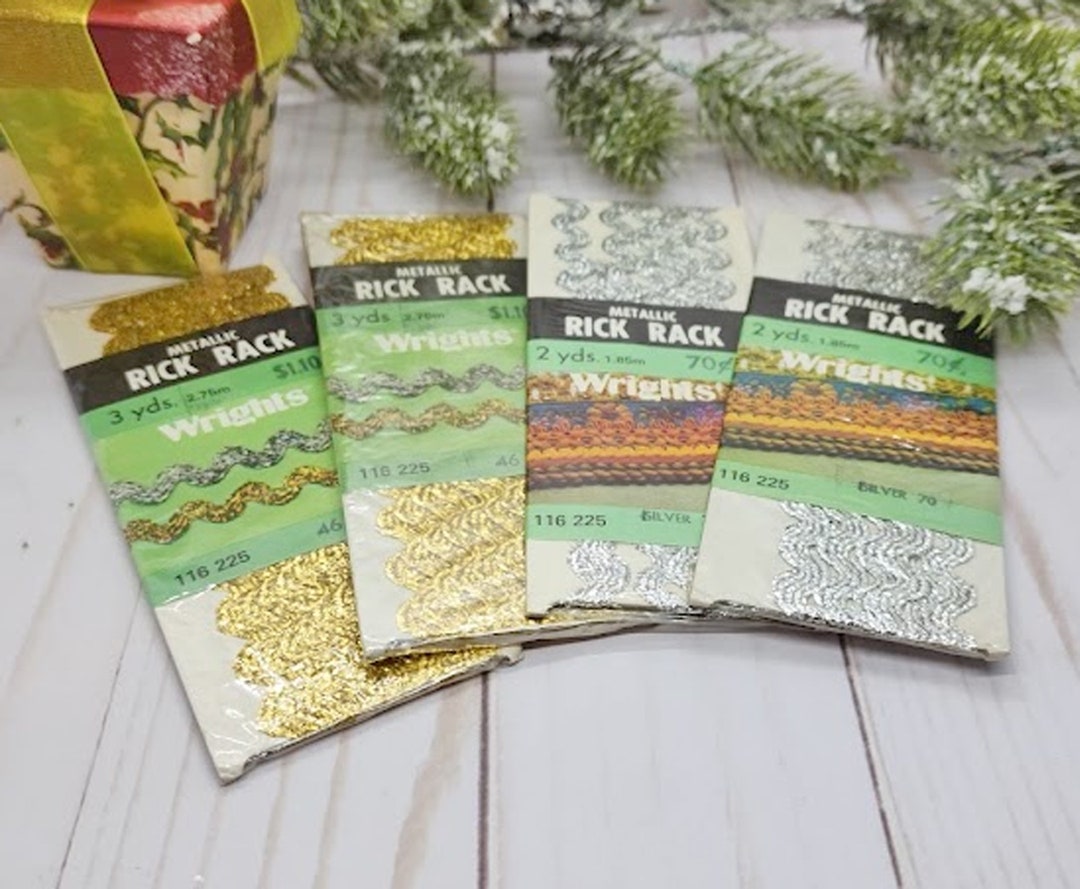 4 Vintage Metallic Rick Rack Packages Silver Gold Wrights - Etsy