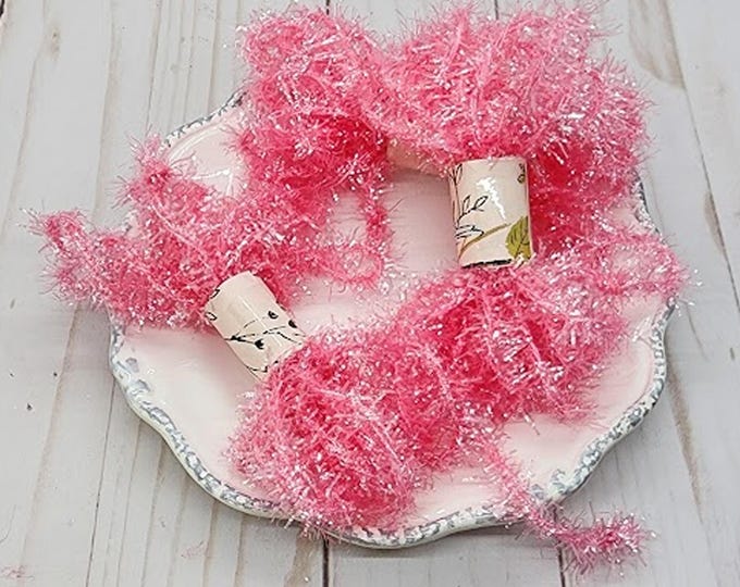 Pink Cellophane Tinsel Garland Small Trim for Holiday Crafting 9 Ft - Etsy
