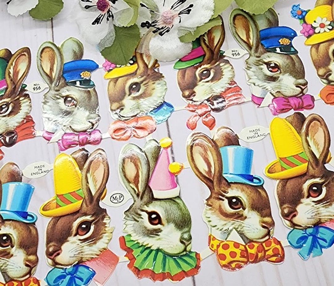 12 English Vintage Large Rabbit Head Scraps for Crafting - Etsy