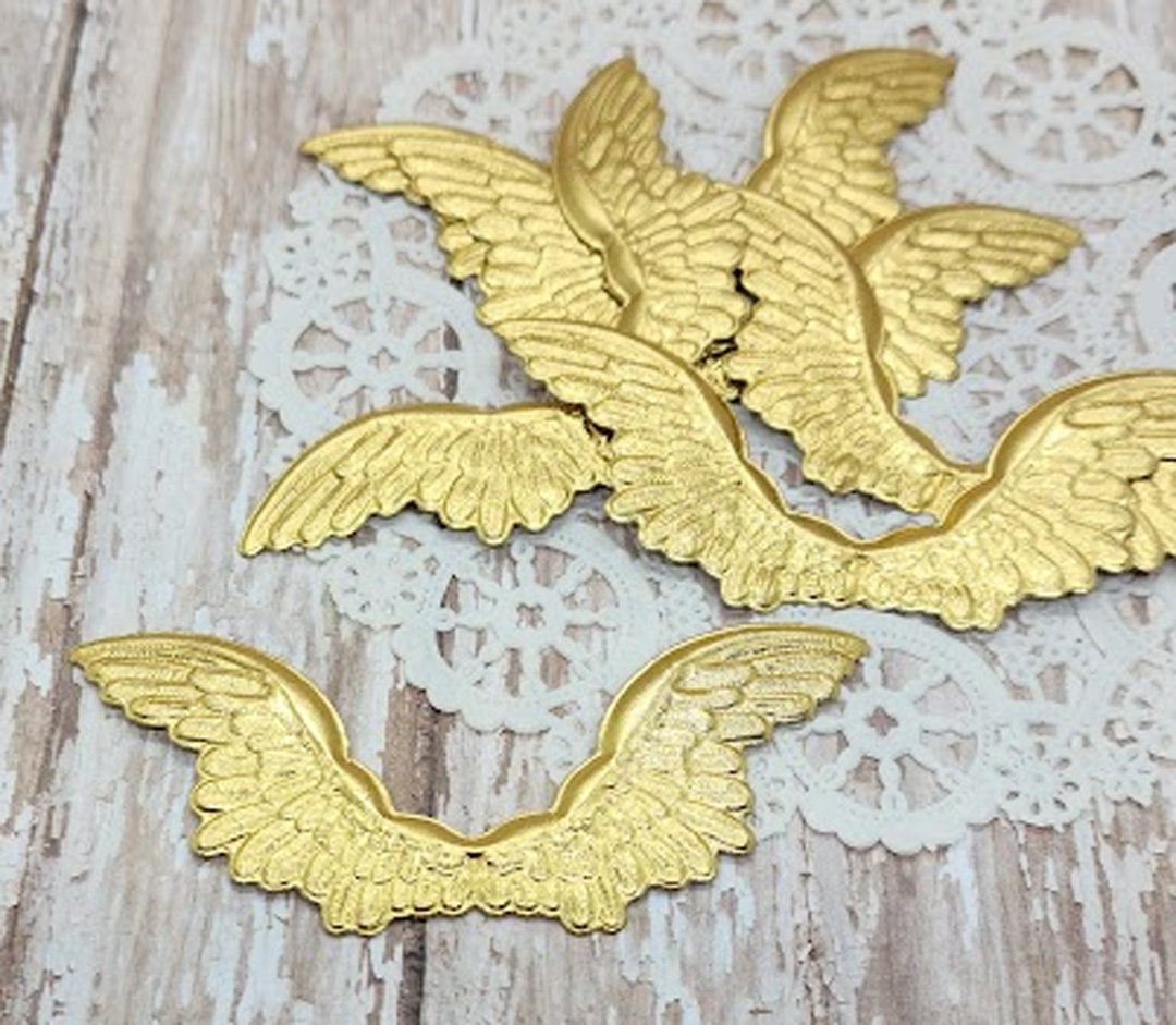 6 Gold Foil Embossed Die Cut Wings for Crafting - Etsy