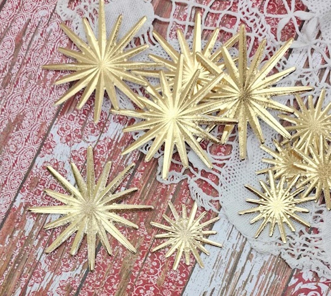 12 Gold Foil Embossed Die Cut Starbursts for Crafting 2 Sizes - Etsy
