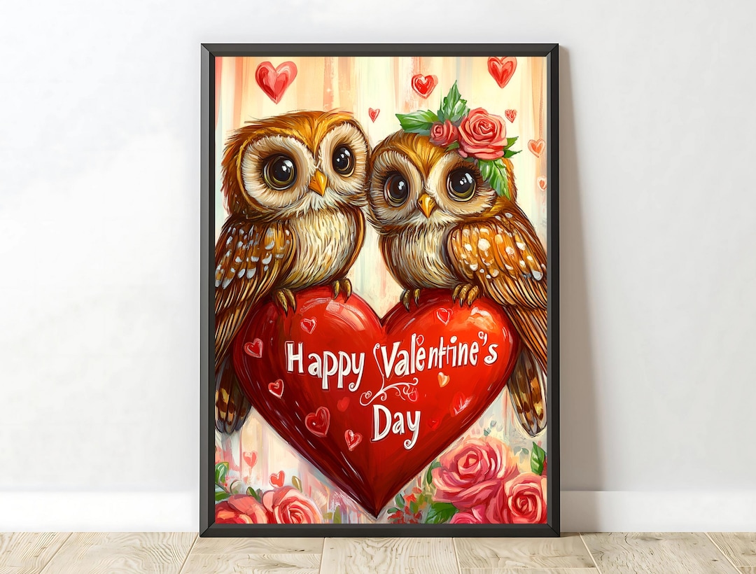 Valentines Day Print Romantic Wall Art & Love Decor, Heart Wall Art ...