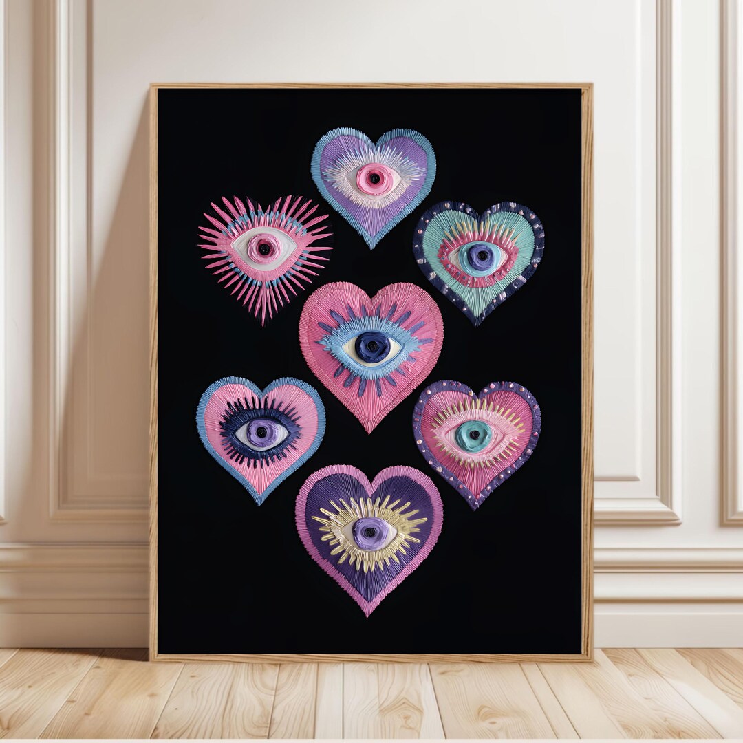 Boho Maximalist Spiritual Eye Canvas, Symbolic Wall Art Print, Modern ...