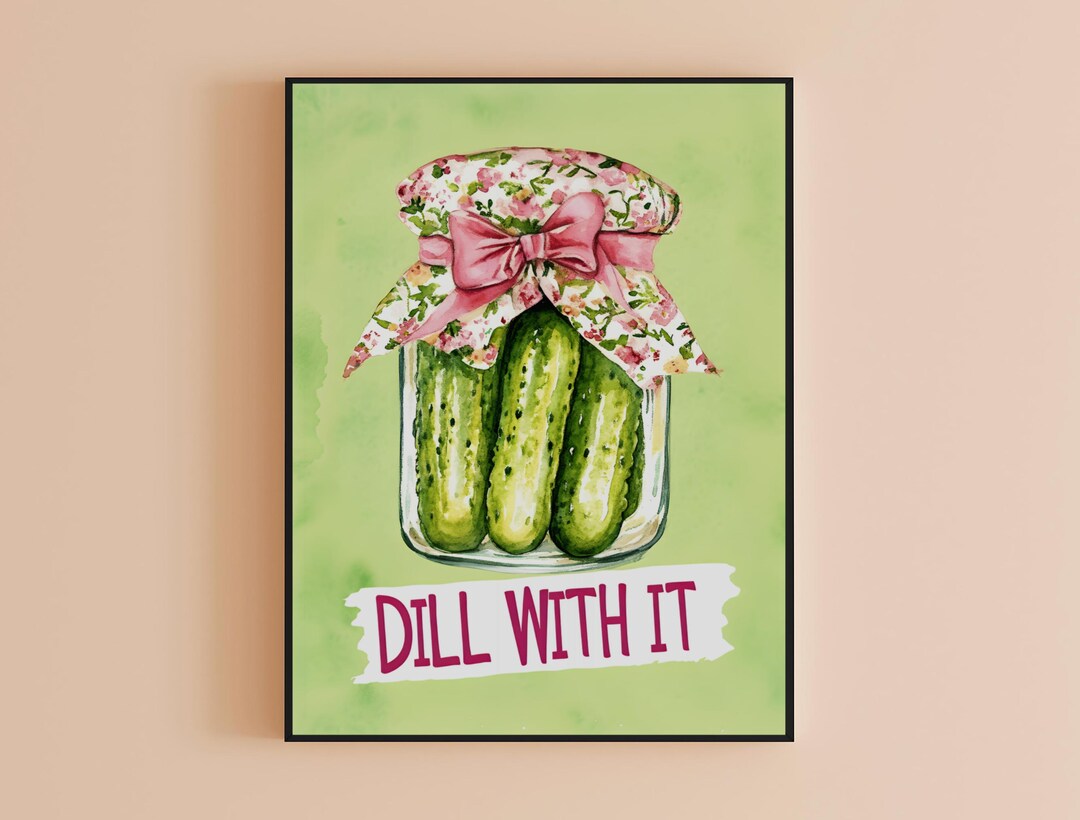 Illustrated Food Art Dill Pickles Prints for Pickle Lovers Gift Funny ...