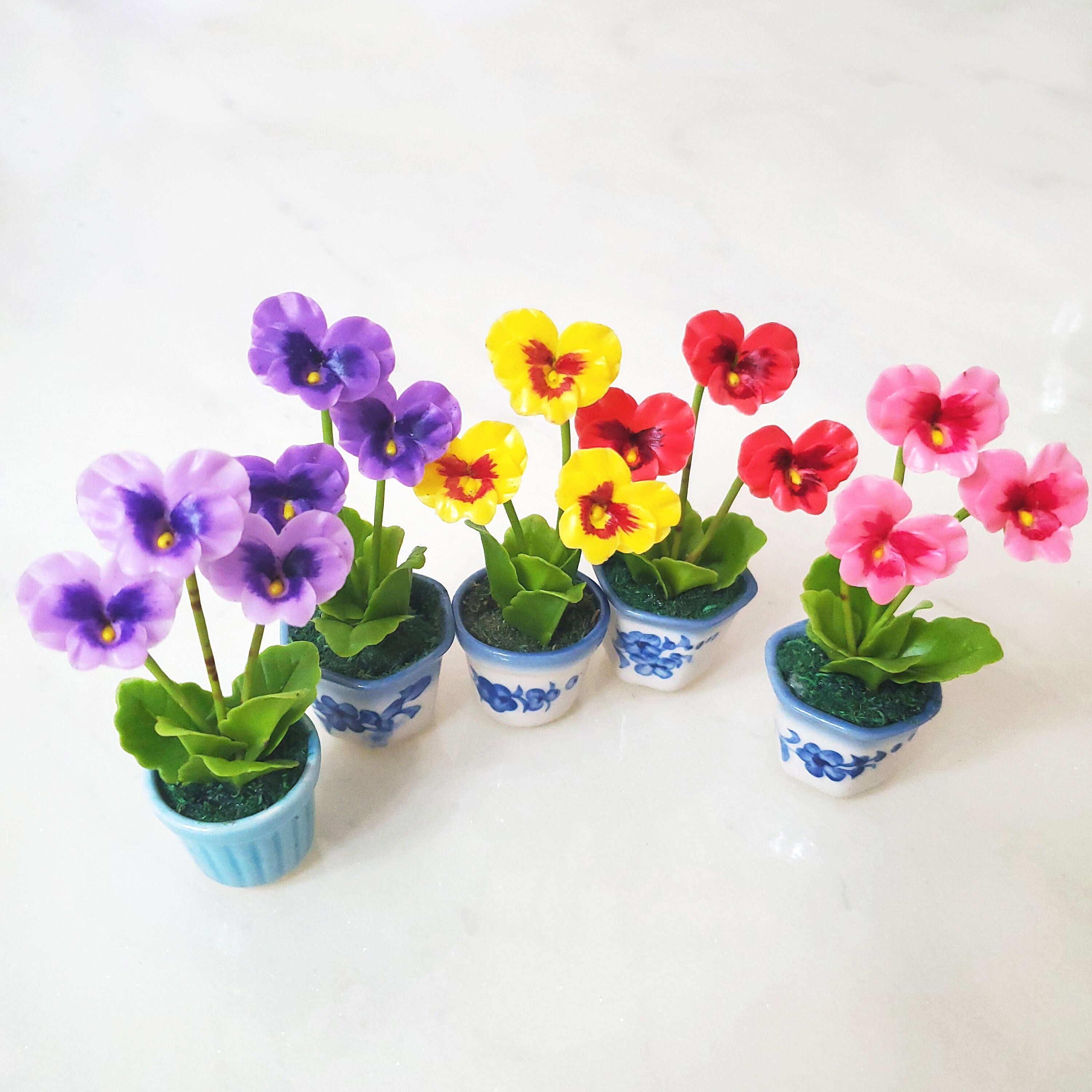 1 PANSY Miniature Flower_you Pick_handmade Flower, Long Lasting,ceramic ...