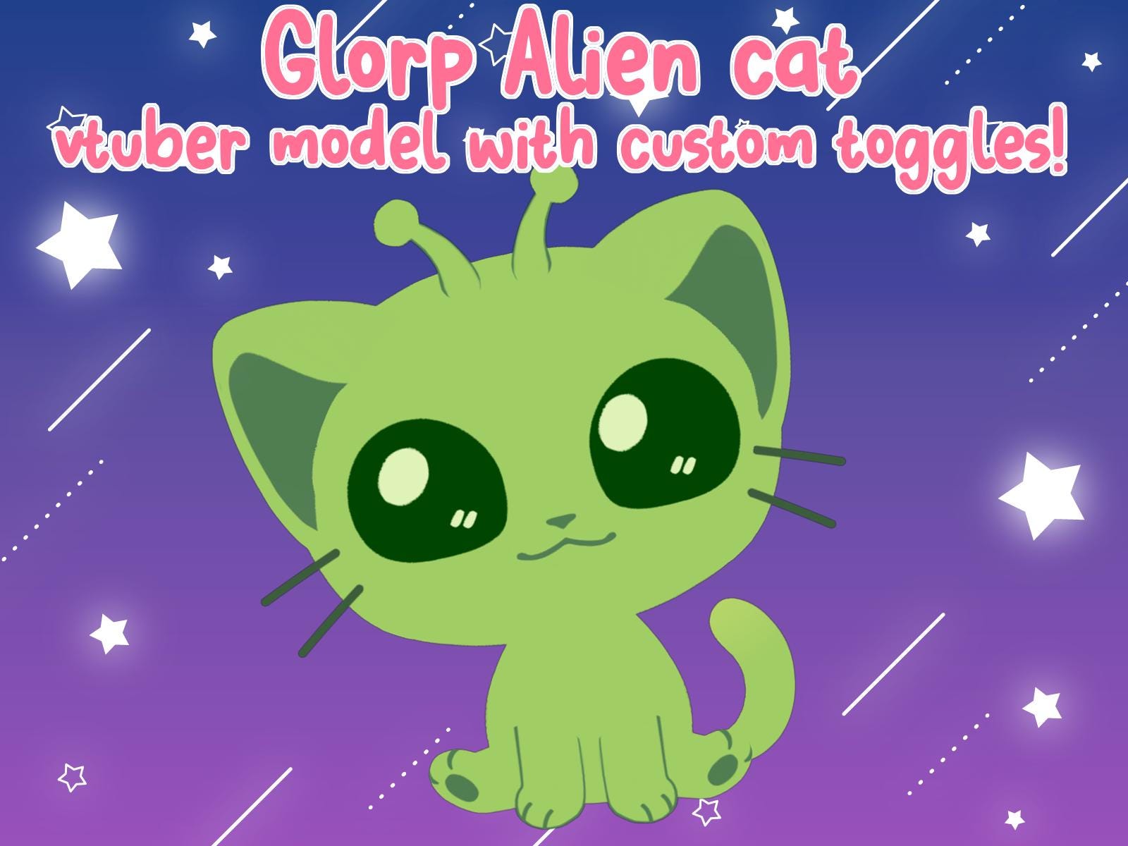 Glorp Alien Cat Vtuber Model - Avatar, Full Body/fully Rigged Live2d ...