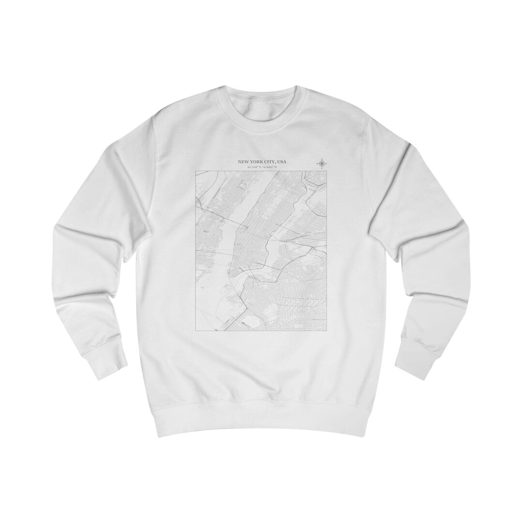 New York City Streets Map Unisex Sweatshirt - Cozy Travel Gift - Etsy
