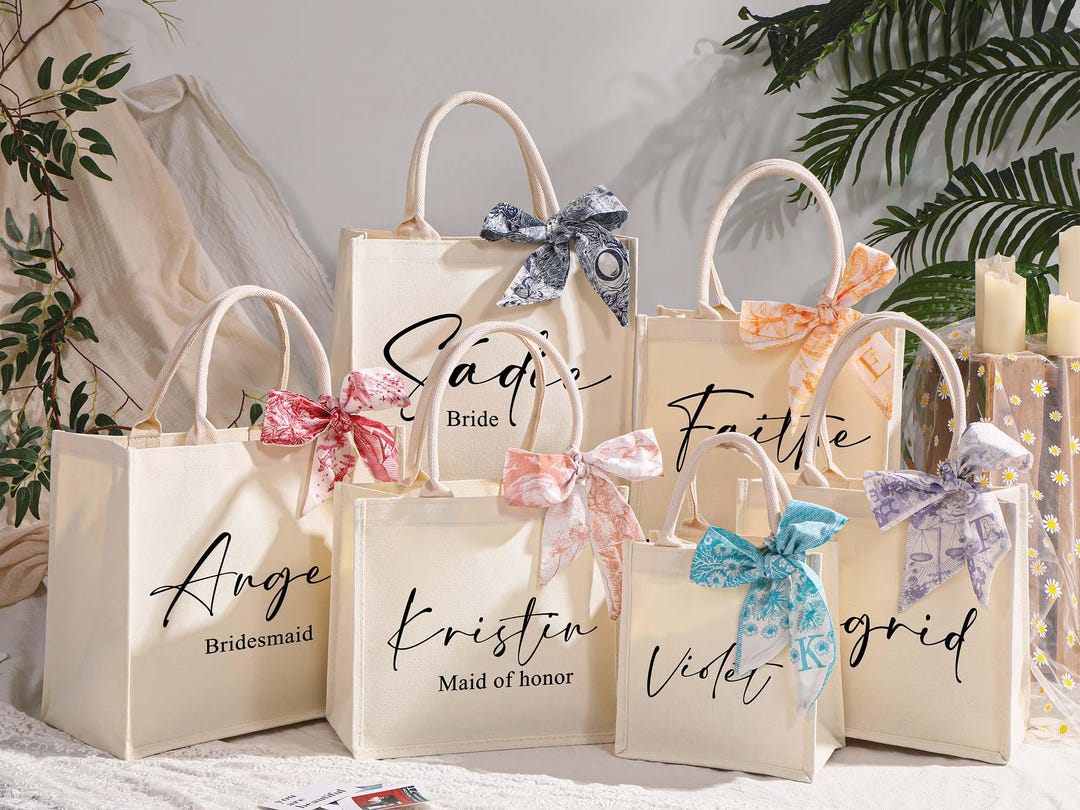 Personalized Bridesmaid Gift Bag With Scarf,bridal Shower Bag ...