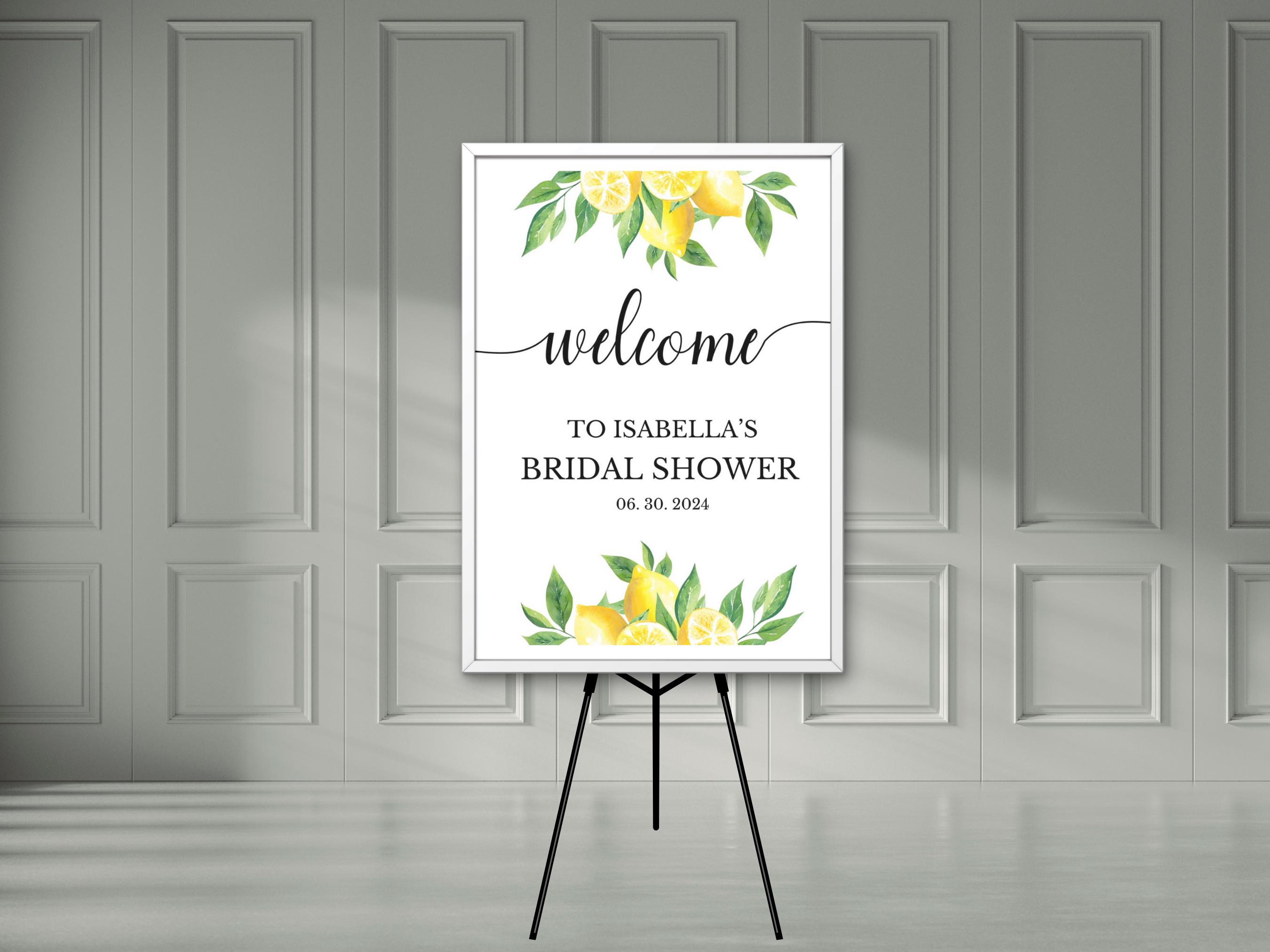 Lemon Welcome Sign, Bridal Shower, Lemon Wedding, Welcome Bridal, Lemon ...