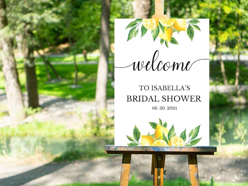 Lemon Welcome Sign, Bridal Shower, Lemon Wedding, Welcome Bridal, Lemon ...