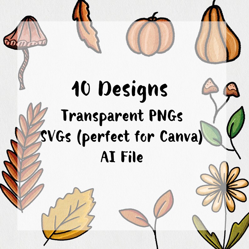 Hand Drawn Autum Clipart Set - Invites, Flourishes Transparent Images ...