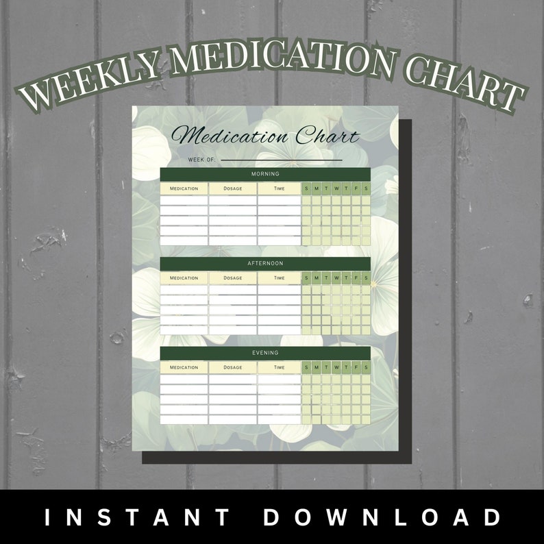 Medication Chart, Printable AM PM Medication Tracker, Editable Log ...