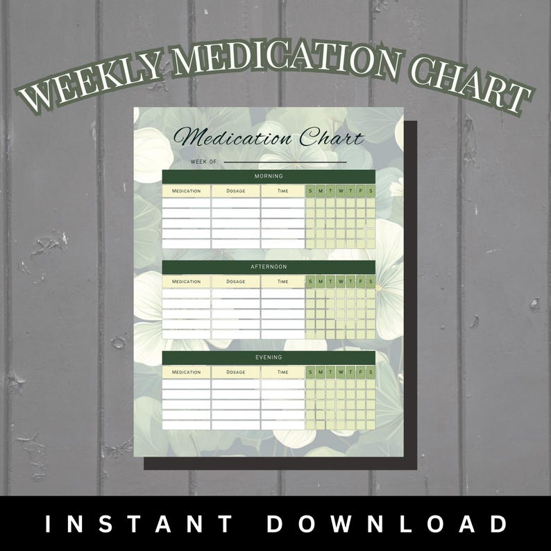 Medication Chart | Printable AM PM Medication Tracker | Editable Log ...
