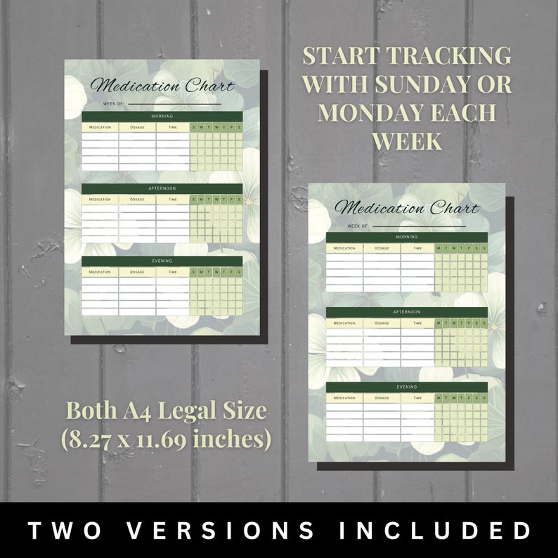 Medication Chart | Printable AM PM Medication Tracker | Editable Log ...