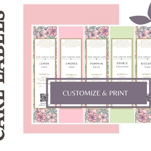 Custom Cake Labels: Mini Loaf, Cupcake, Slice - Canva Template (digital ...