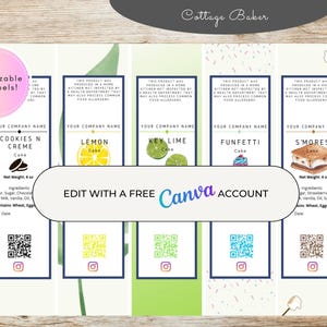 Mini Loaf Labels - Customize Them With Ingredients and QR Code - Cake Labels - Mini Loaf Pan ...