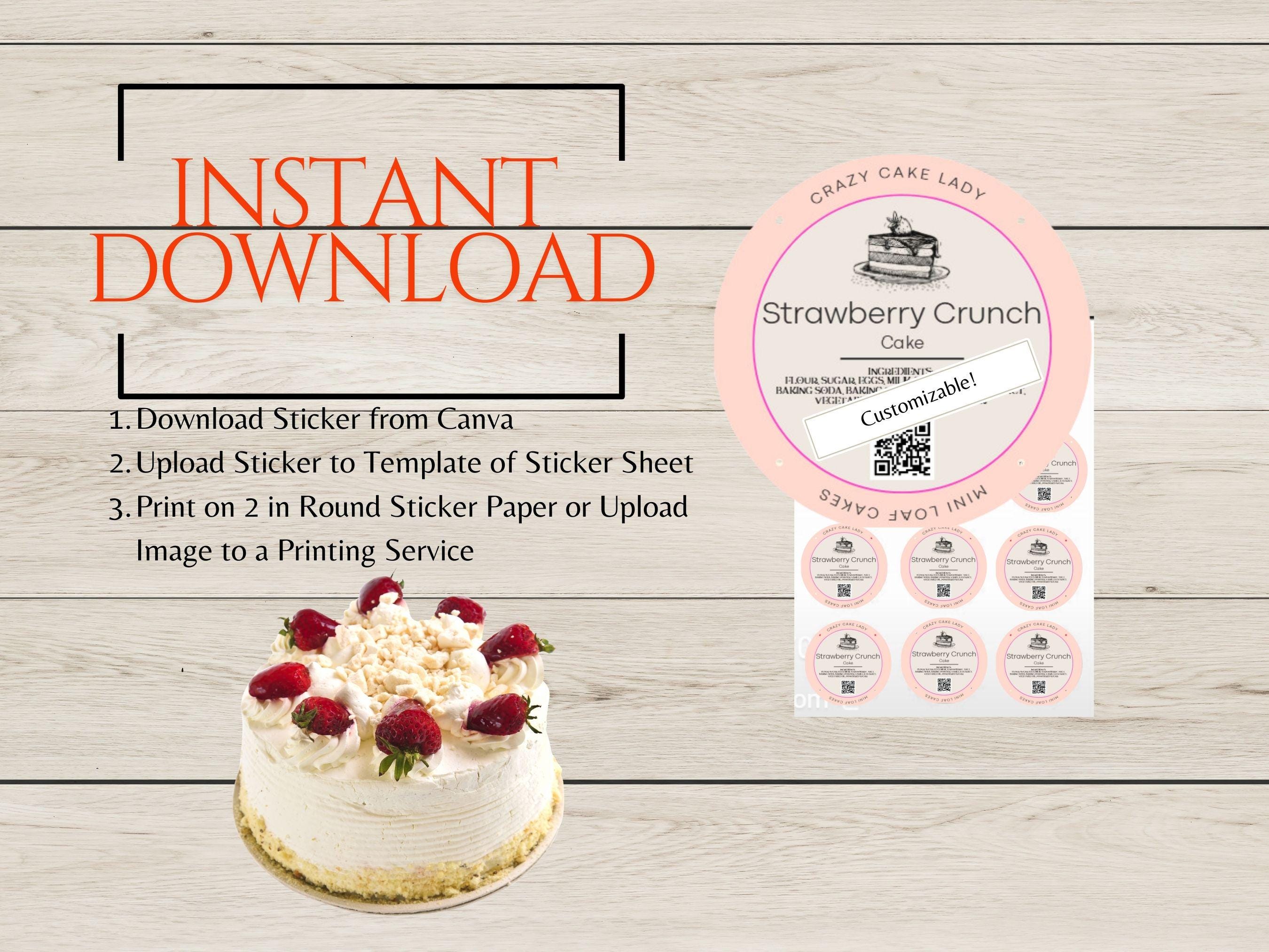 7 Cake Stickers - Mini Loaf Stickers - Customize Them With Ingredients ...