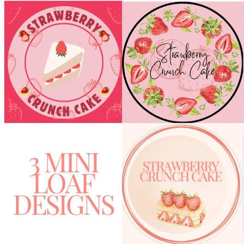 Mini Loaf Cake Labels Strawberry Crunch Cake Cake Labels Cake Stickers ...
