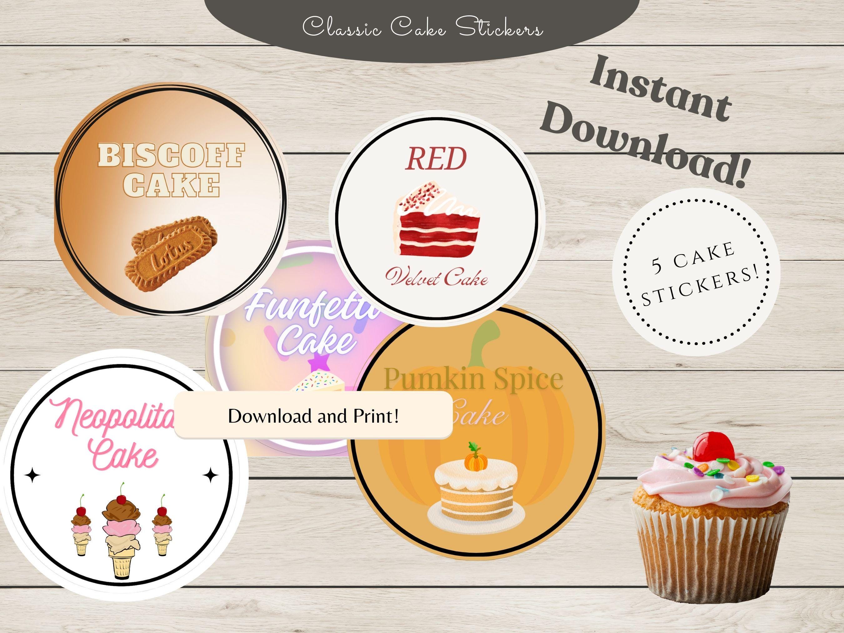 Red Velvet Cake Sticker - Mini Loaf Stickers - Funfetti Cake Sticker ...