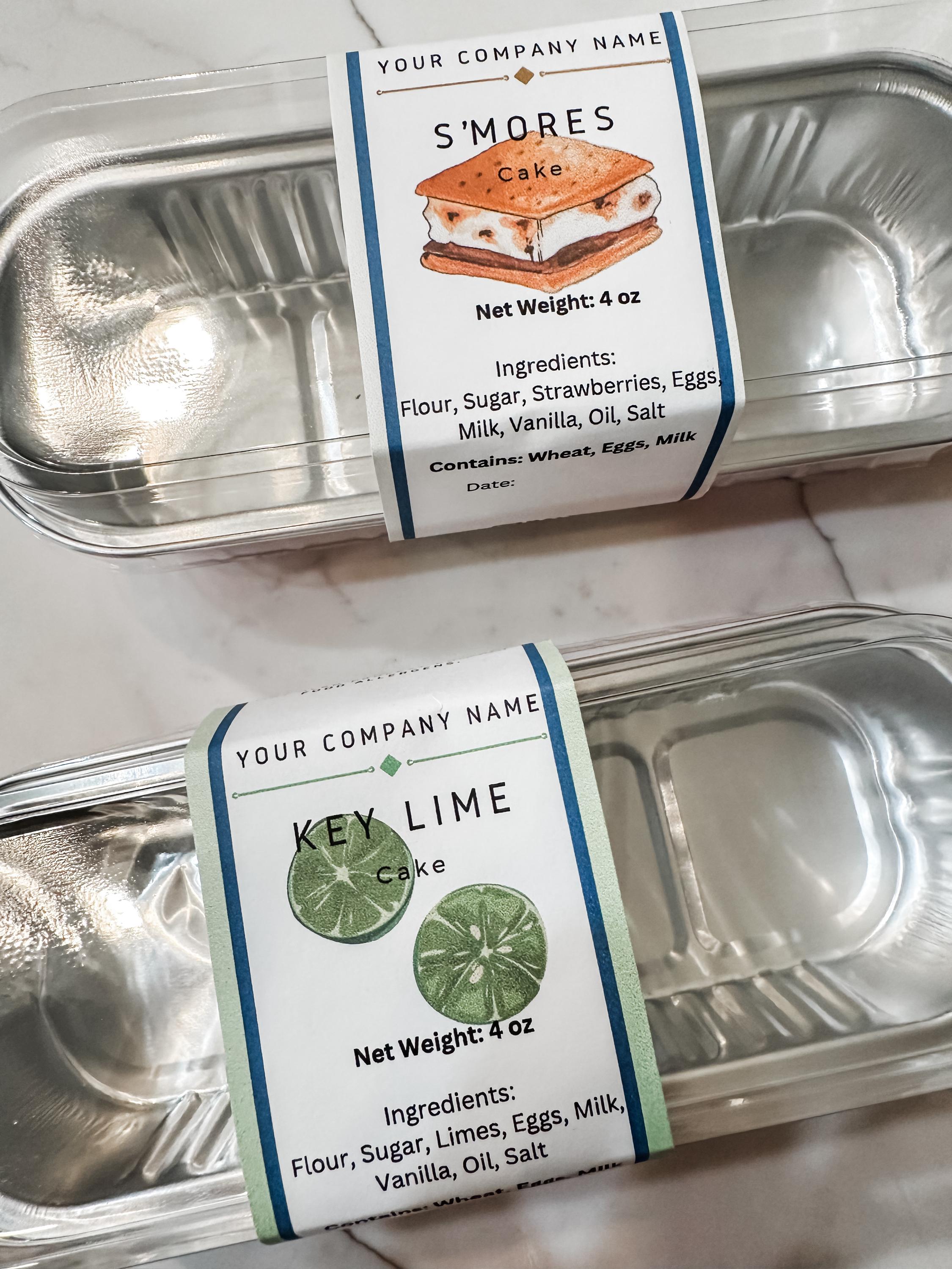 Mini Loaf Labels - Customize Them With Ingredients and QR Code - Cake ...