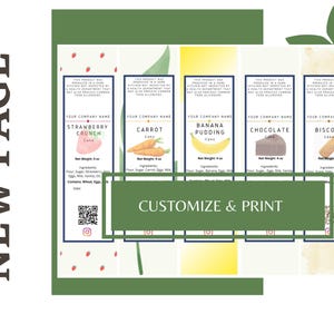 Mini Loaf Labels - Customize Them With Ingredients and QR Code - Cake ...