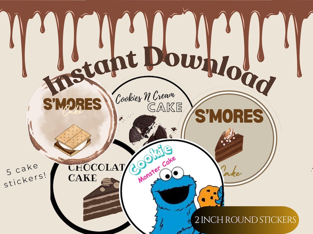 Smores Mini Loaf Cake Sticker - Chocolate Mini Loaf Cake Label - Mini ...