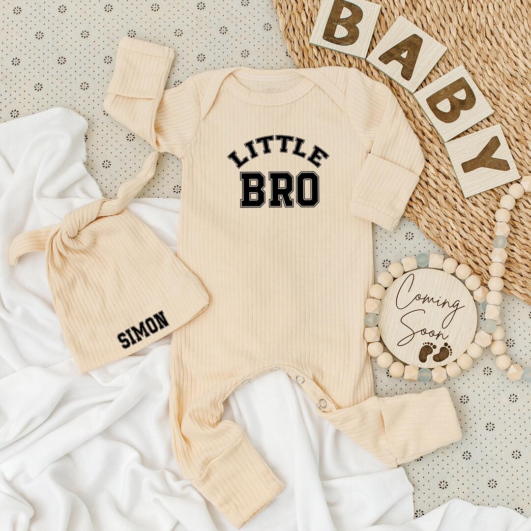 Little Brother Bodysuit and Hat Set, Natural Coming Soon, Big Brother ...