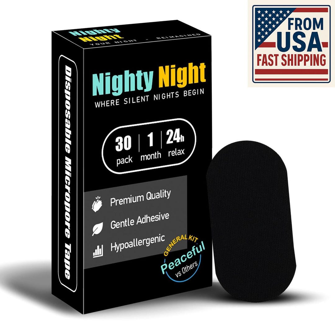 Anti Snoring Mouth Tape - Nighty Night - Hypoallergenic Sleep Strips ...