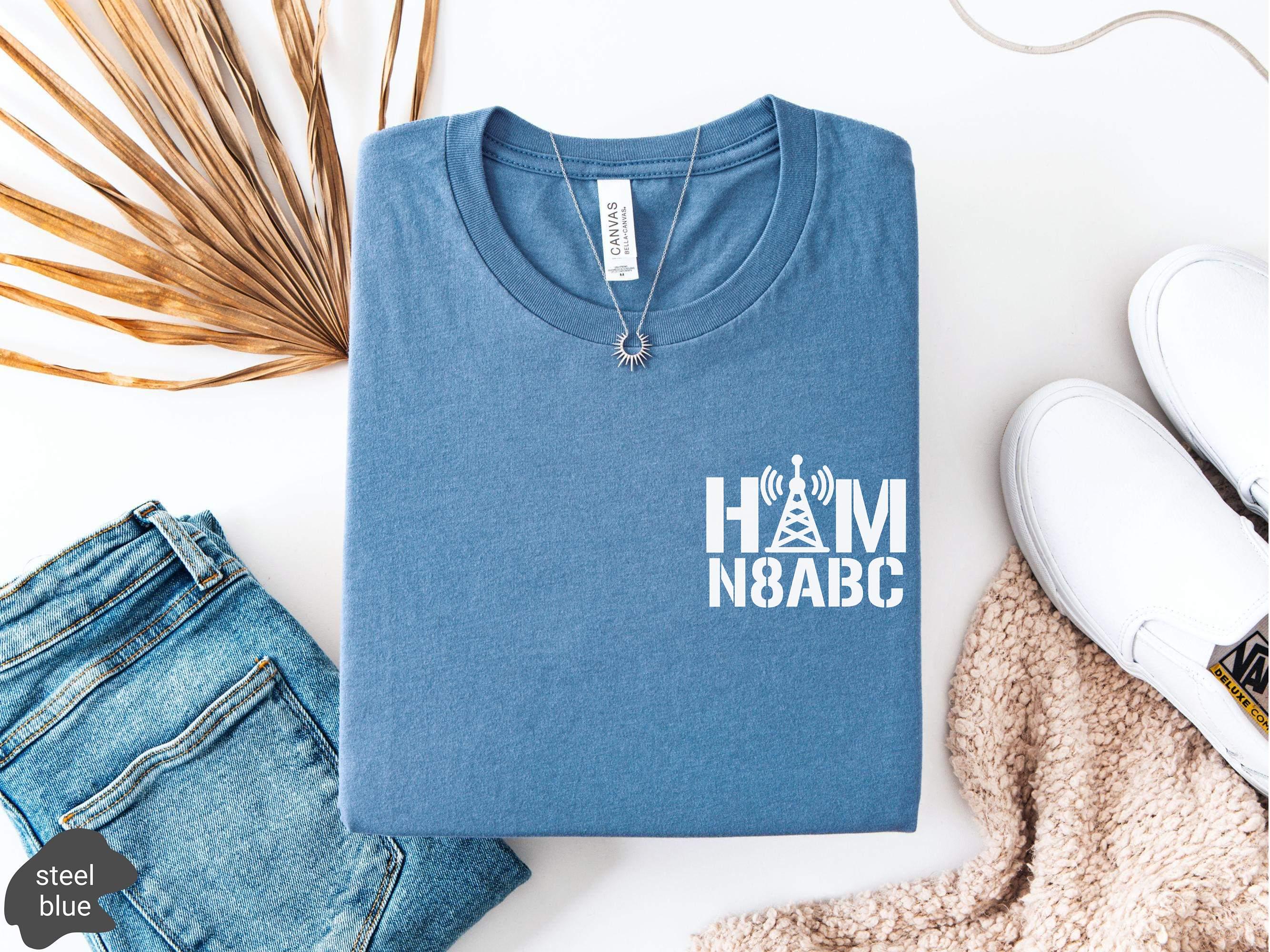 Custom Callsign Ham Radio Shirt,personalized Ham Radio Callsign Shirt ...