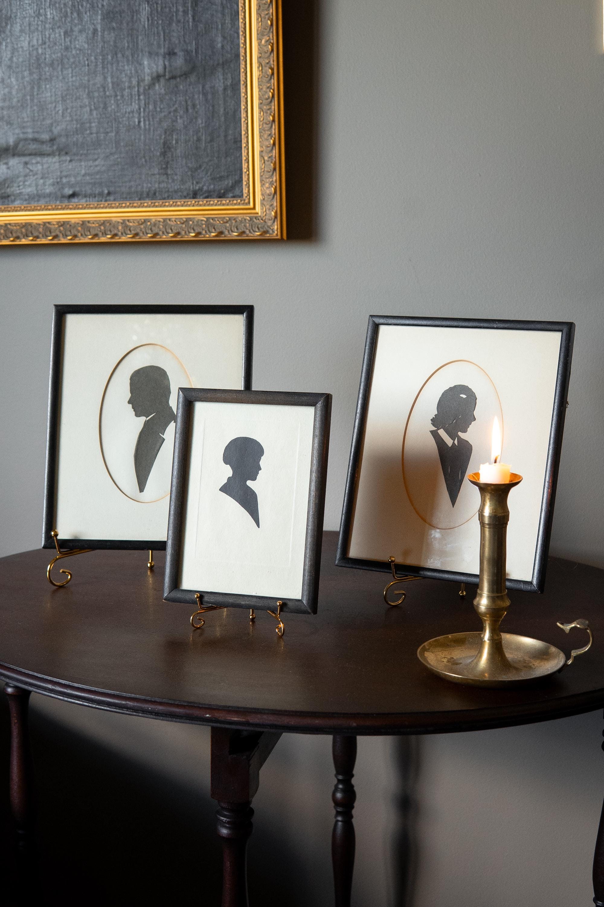 Set of 3 Vintage Silhouette Portraits Classic Black Cut Paper Art - Etsy