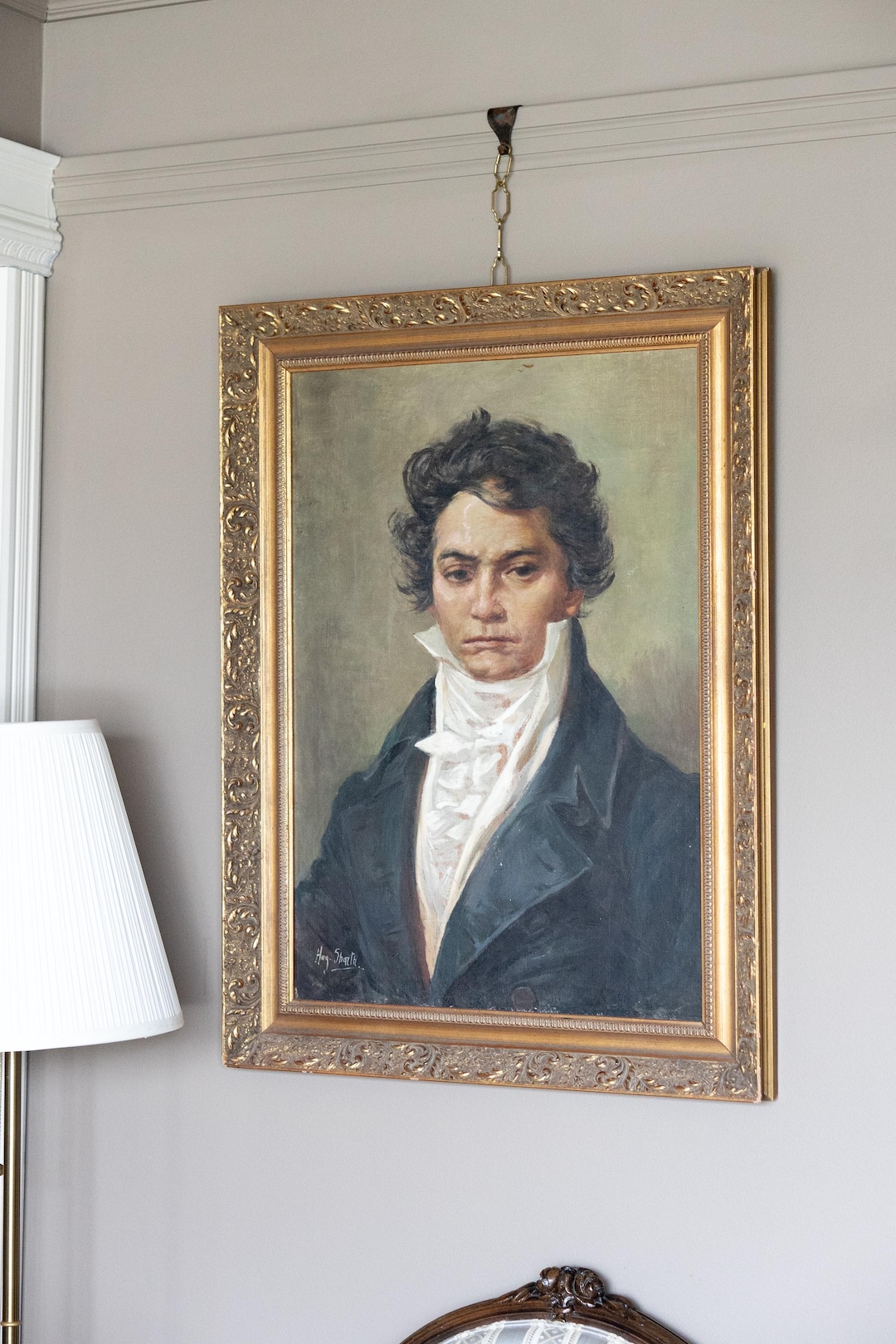Beethoven Oil on Board Painting - Etsy