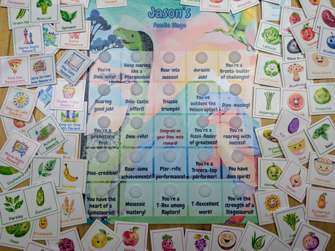Foodie Bingo - Kids Healthy Eating Reward Chart - Etsy