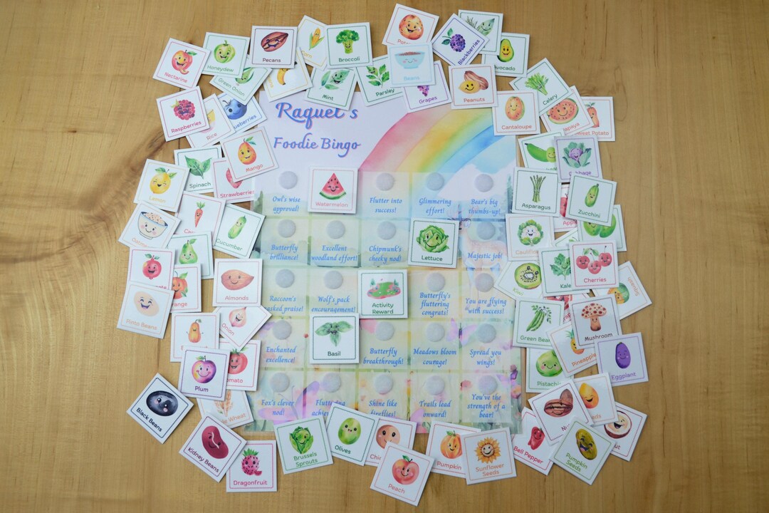 Foodie Bingo - Rainbow - Kids Healthy Eating Reward Chart (digital File ...