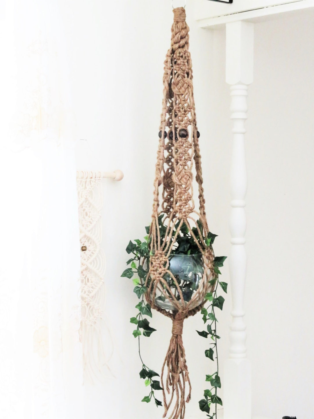 Jute Plant Hanger - Macrame Jute Plant Hanger - Plant Hanger Vintage ...
