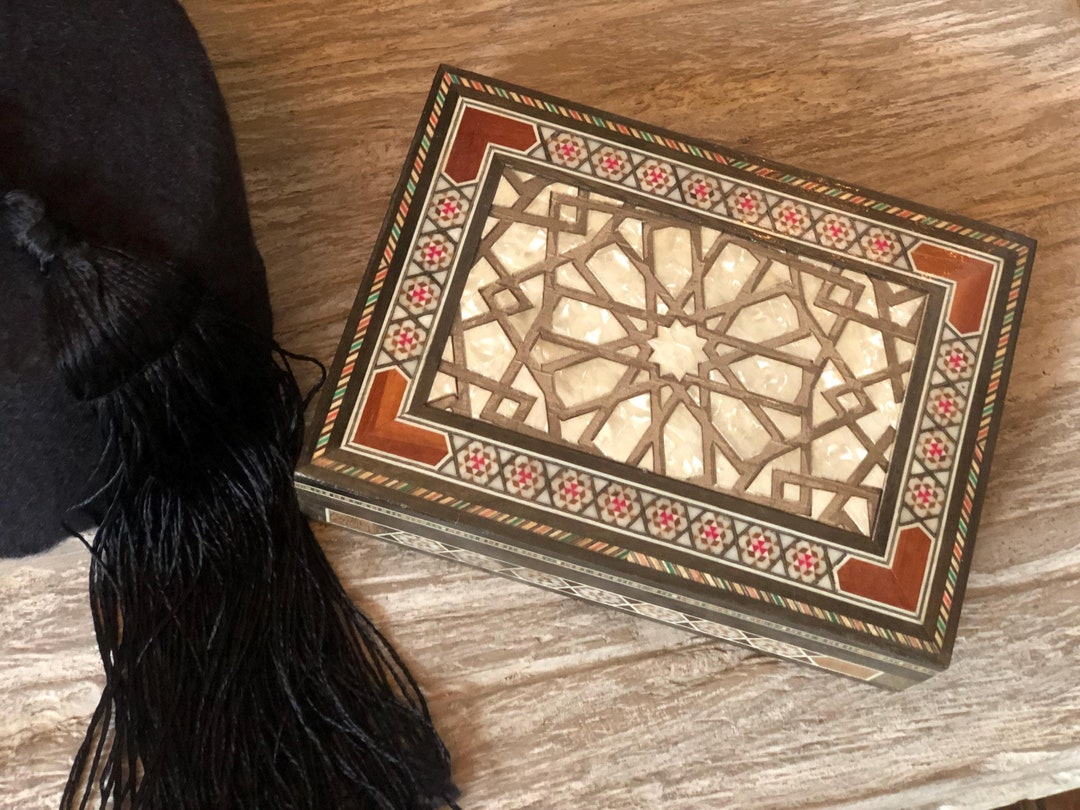 Syrian Mother of Pearl Inlay Wooden Box - Etsy