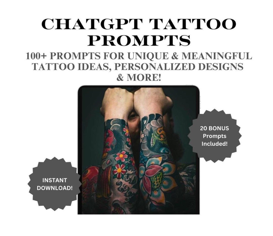 Tattoo Prompts: 100+ Unique Tattoo Ideas (instant Download) - Etsy