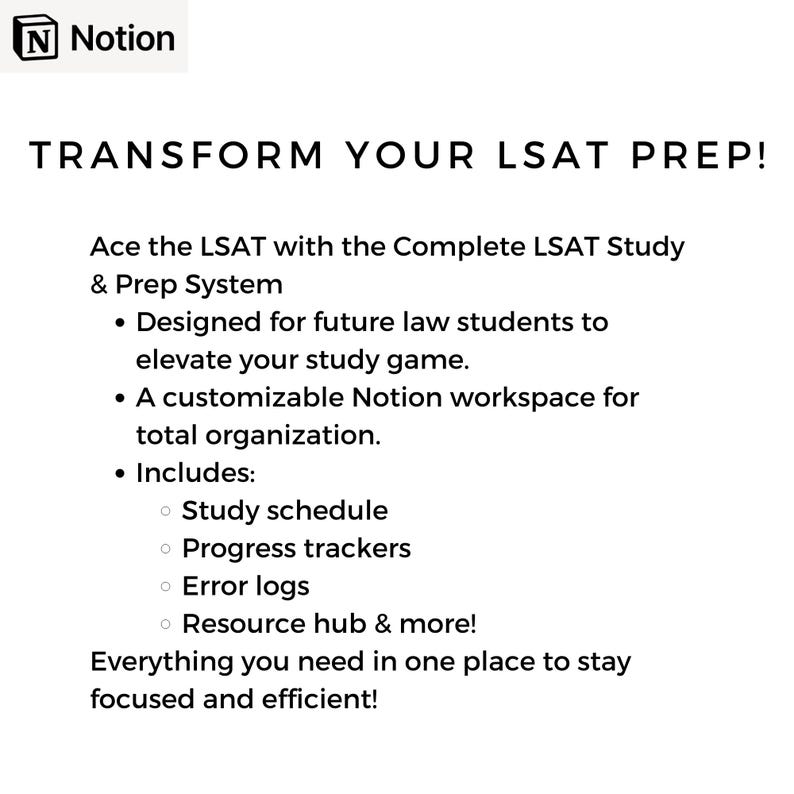 Ultimate LSAT Notion Template | All-in-one LSAT Study System for Top ...