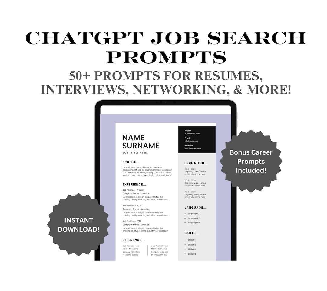 Chatgpt Prompts Job Search | 50+ Job Search Prompts for Resume, Cover ...
