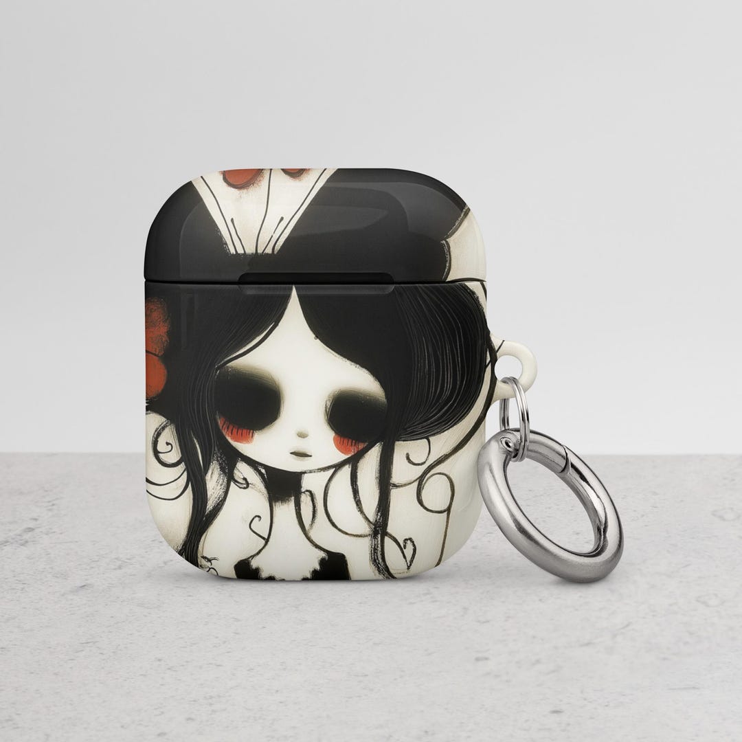 Custom AirPod Case With Spooky Cute Girl Vibe Design, Protective Cover ...