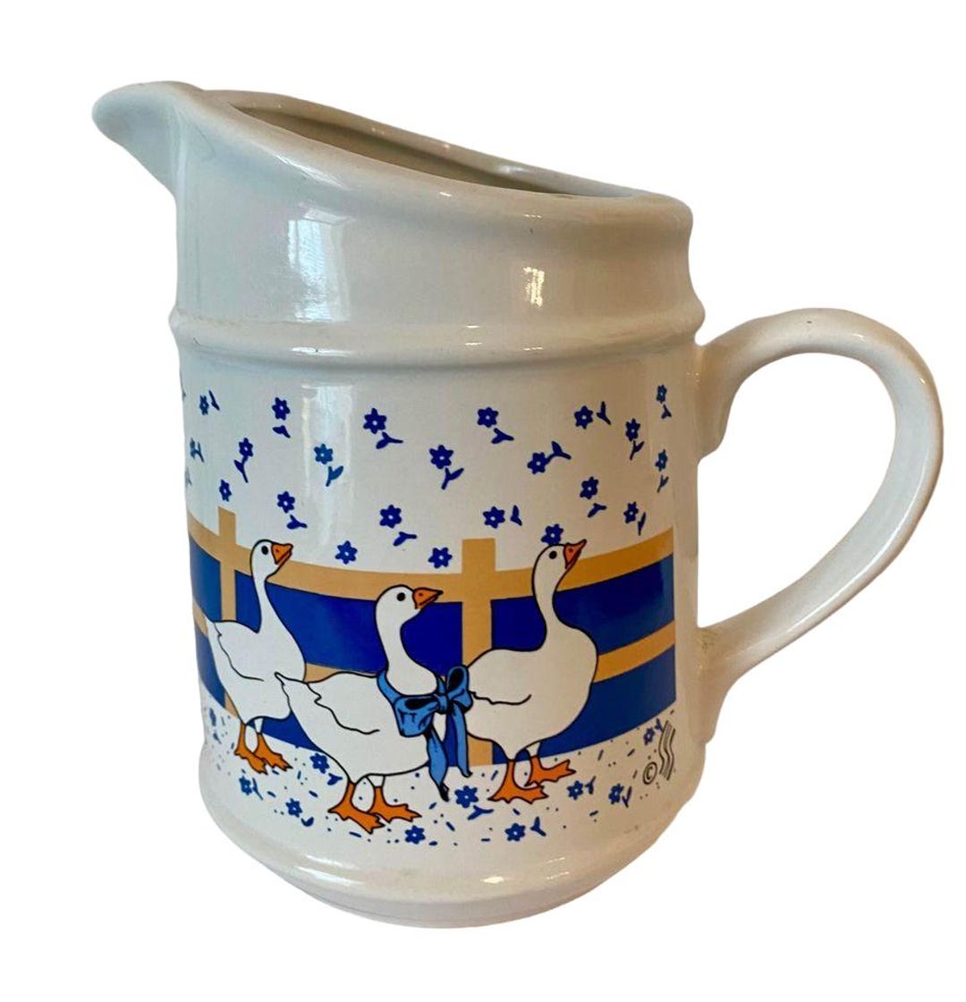 Vintage Ceramic Goose Geese Bow Pitcher - Etsy