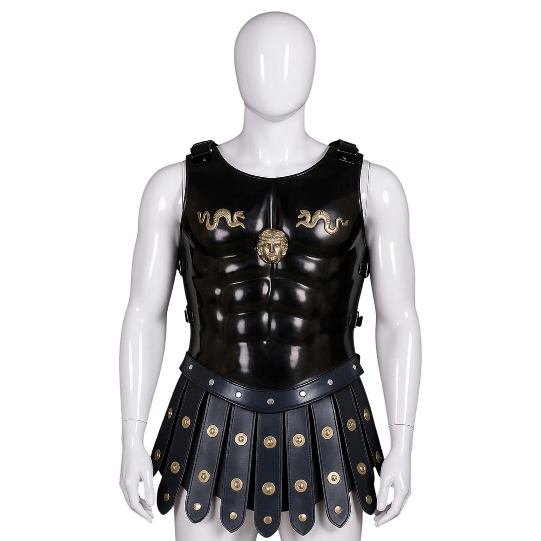 Black Roman Muscle Armor Cuirass, Gladiator Spartan Costume - Etsy