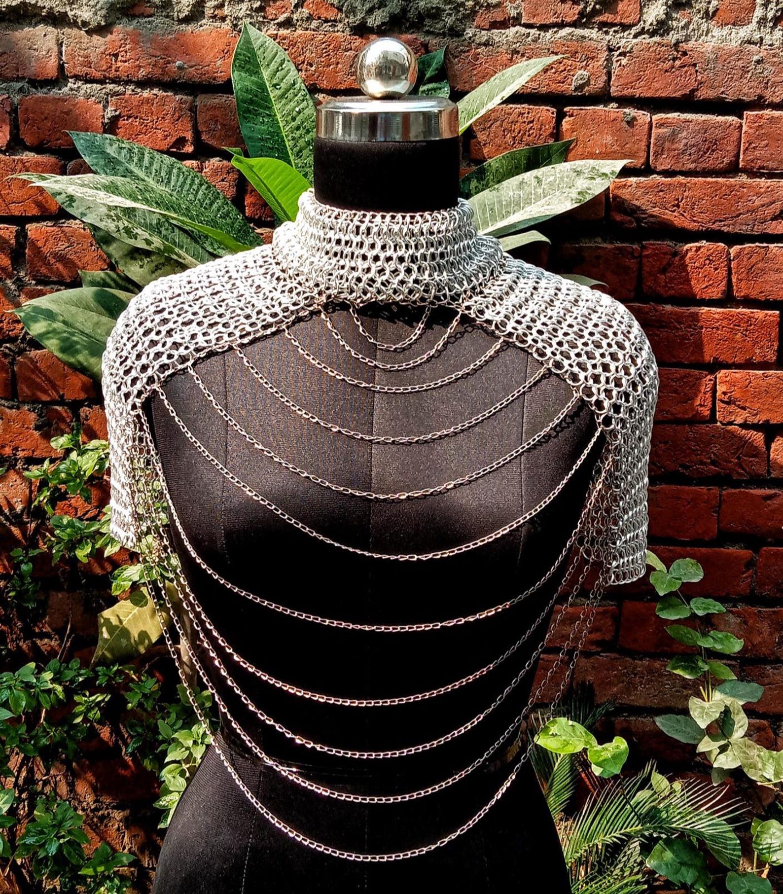 Handmade Aluminum Chainmail Shoulder Armor - Festival Cosplay Jewelry ...