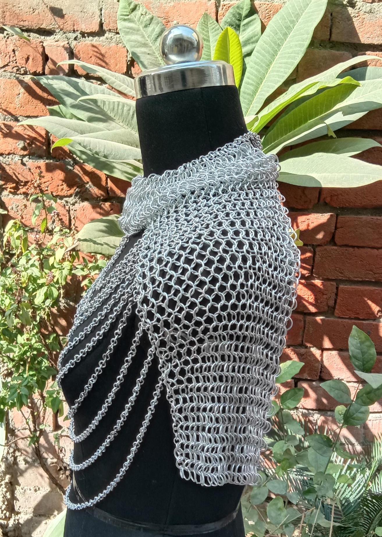 Handmade Aluminum Chainmail Shoulder Drape: Medieval Collar Body ...