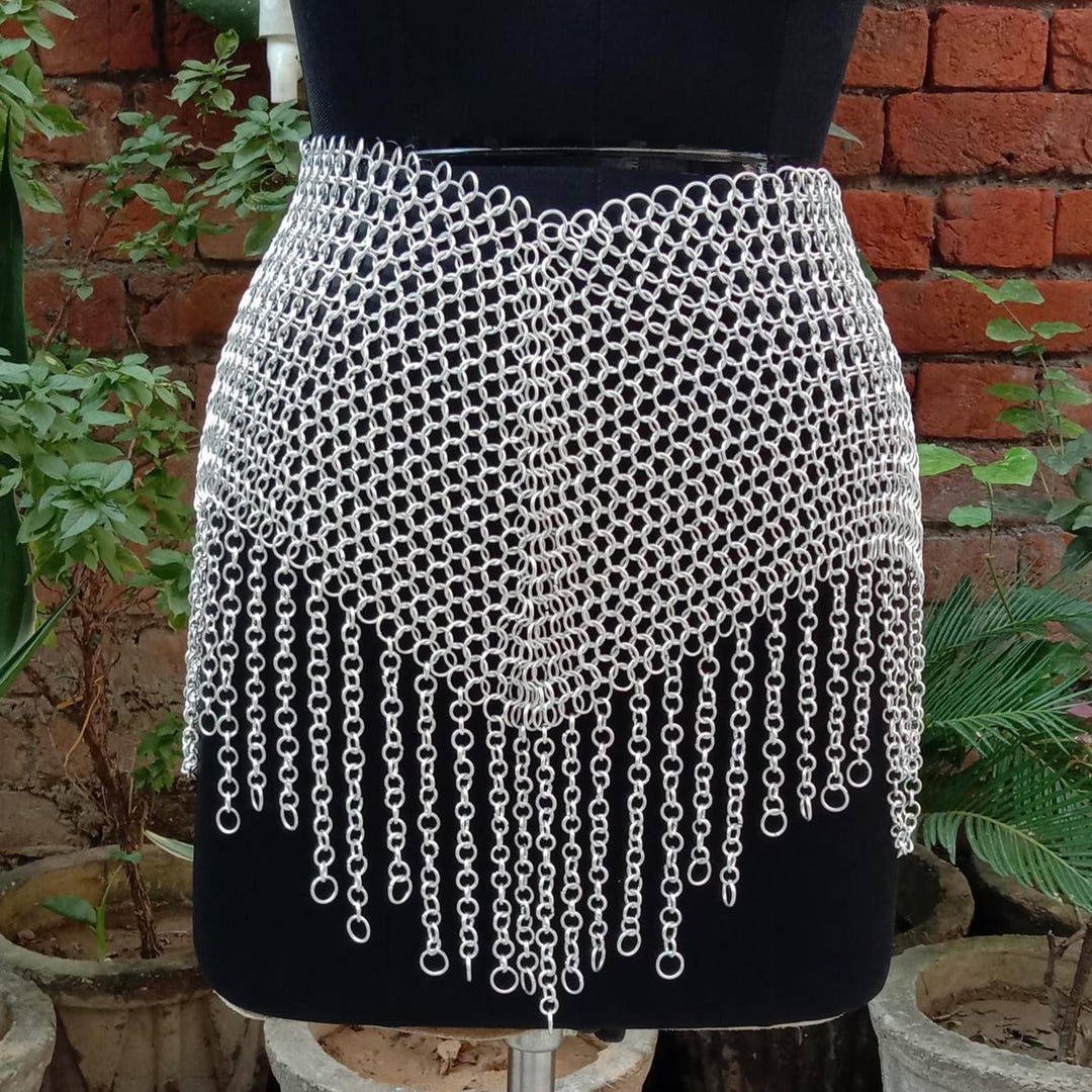 Aluminum Chainmail Skirt: V-shape Fringe, Viking Rave Costume - Etsy