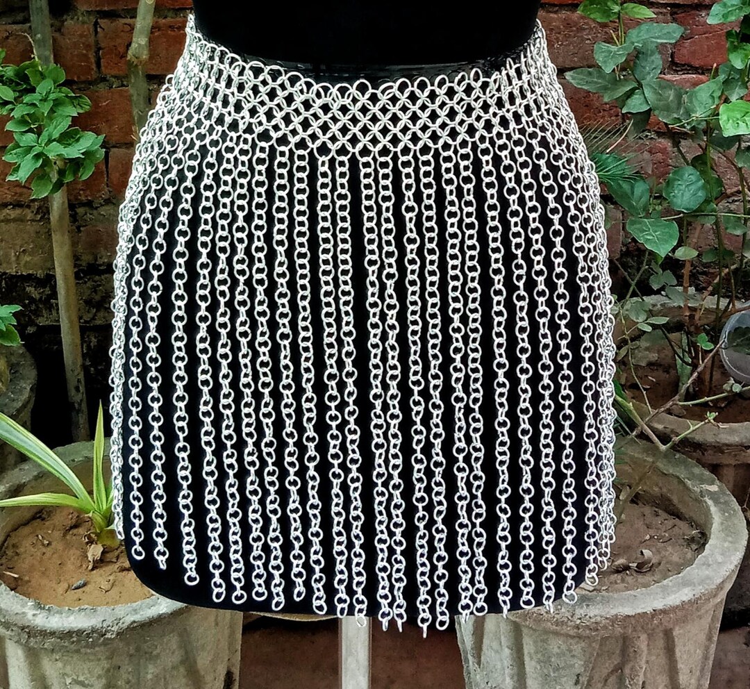 Aluminum Chainmail Skirt: Silver Rave Festival Mini Skirt - Etsy