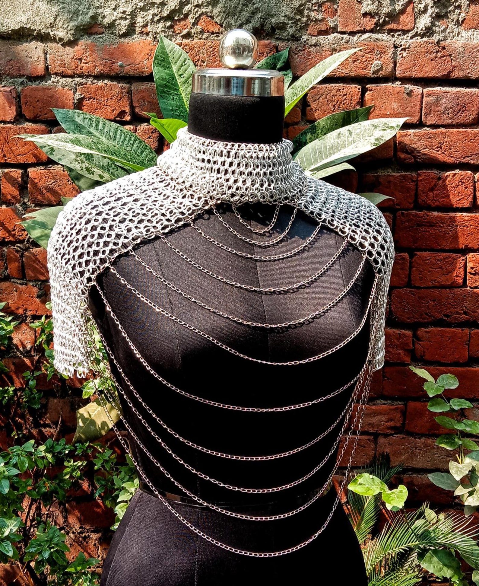 Handmade Aluminum Chainmail Shoulder Armor - Festival Cosplay Jewelry ...